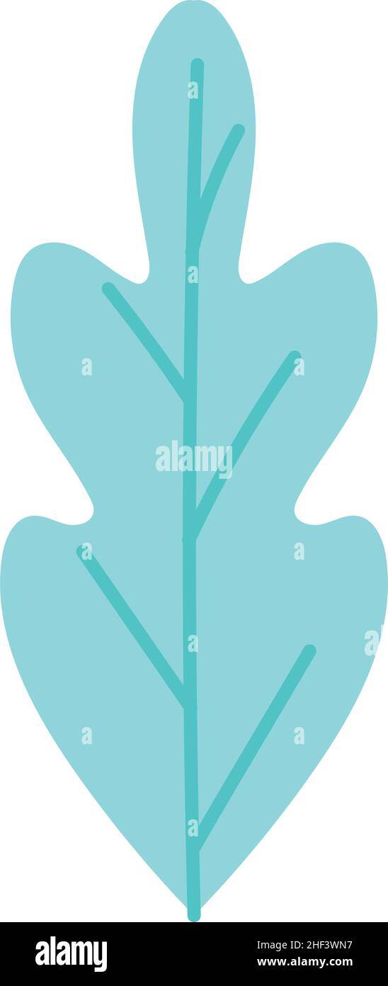 blue oak leaf on white background Stock Vector Image & Art - Alamy