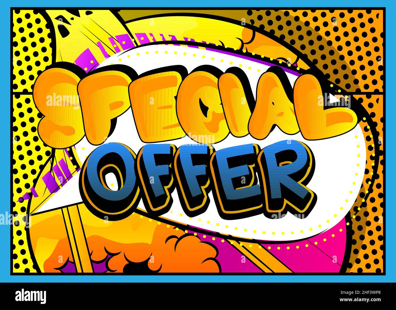 Special Offer text. Comic book word on abstract background. Retro pop ...