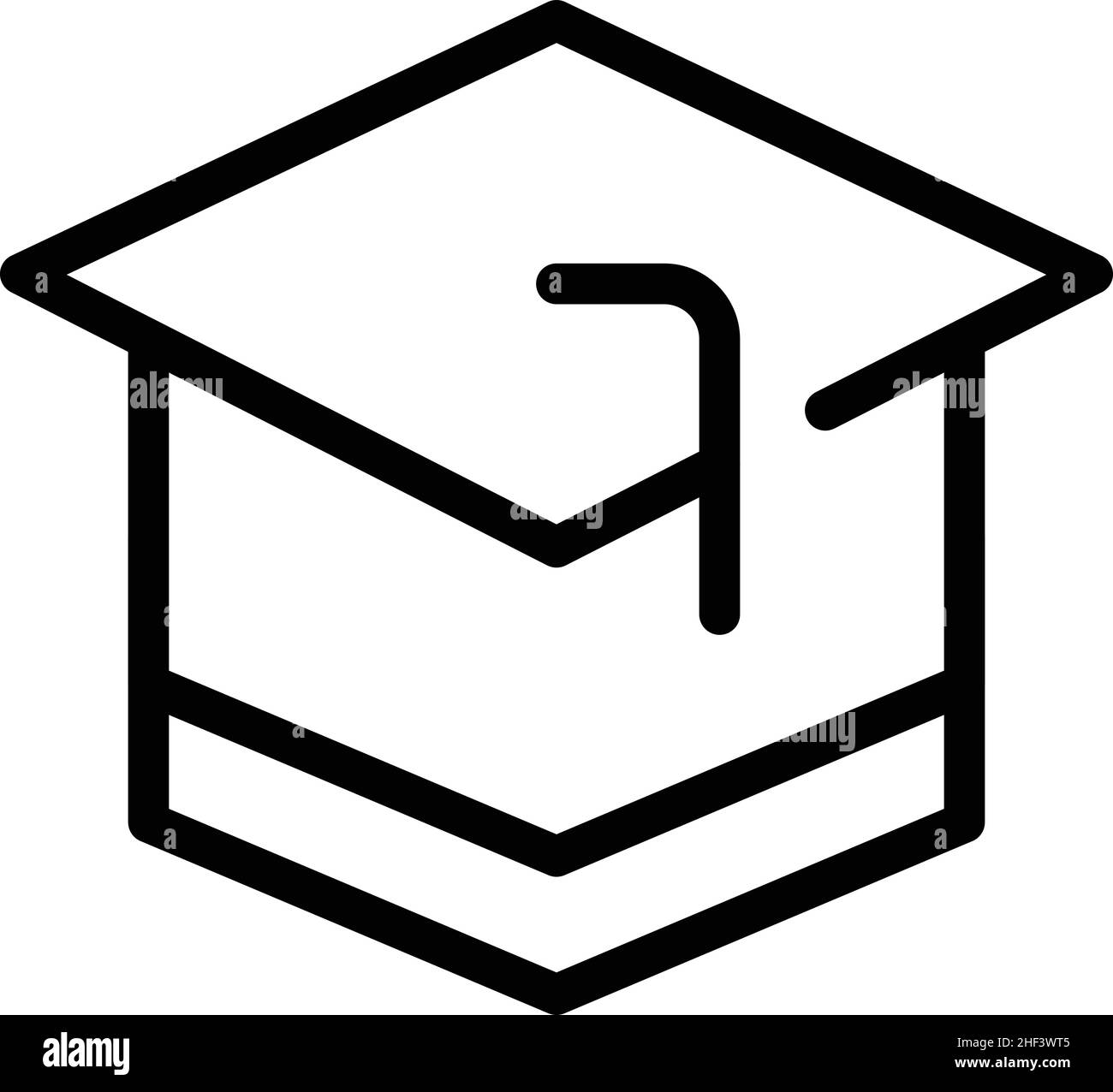 Graduation hat icon outline vector. Online education. School learning ...