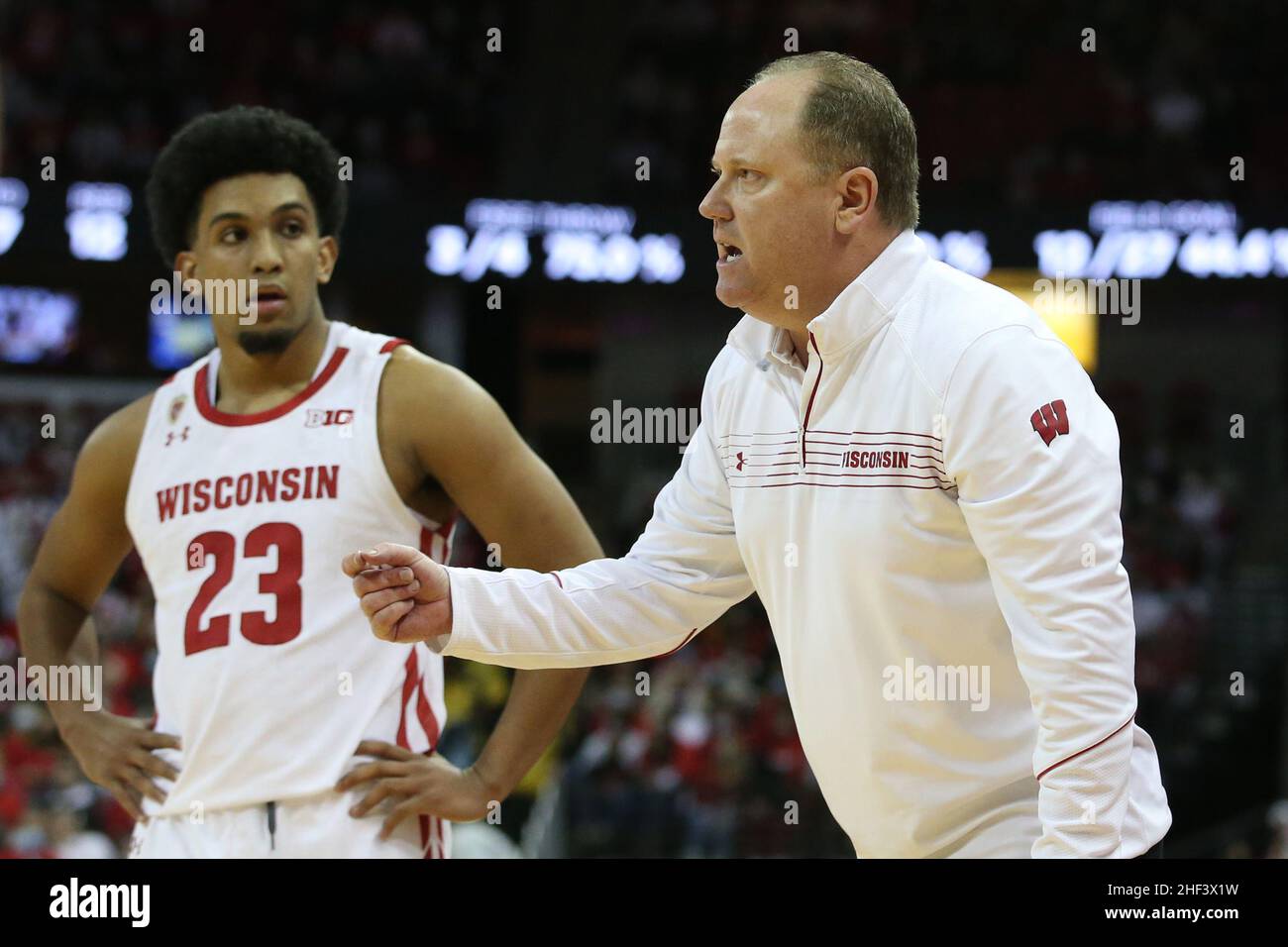 January 13, 2022: Wisconsin Badgers head coach Greg Gard during the ...