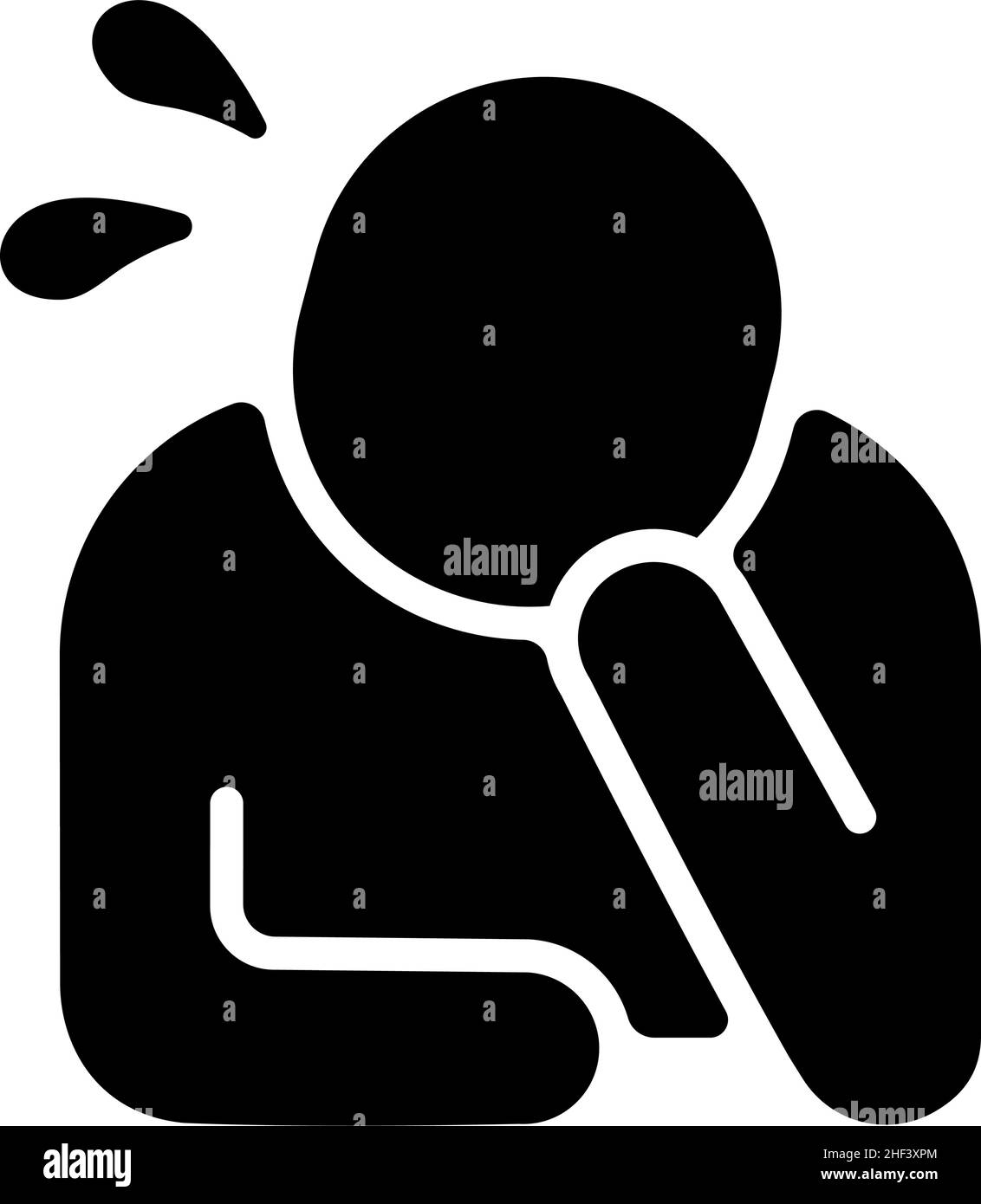 Silhouette person vector icon illustration | confused, embarrassed ...