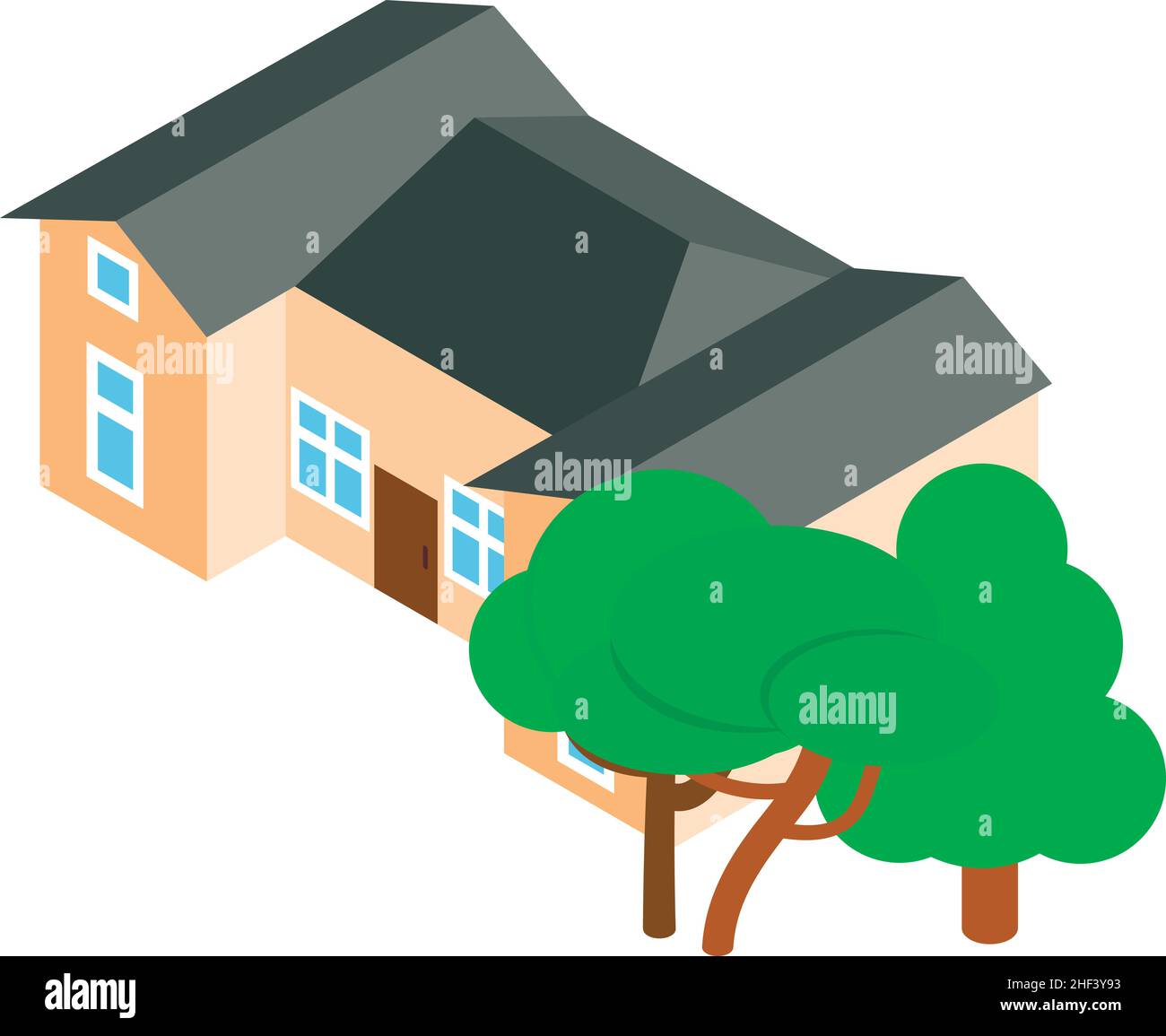 School building icon isometric vector. Large modern educational ...