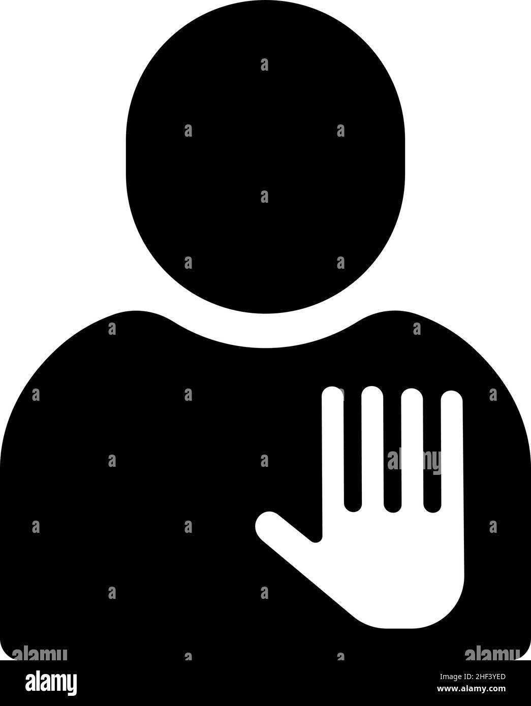 Silhouette person vector icon illustration | stop, no thanks, refuse ...