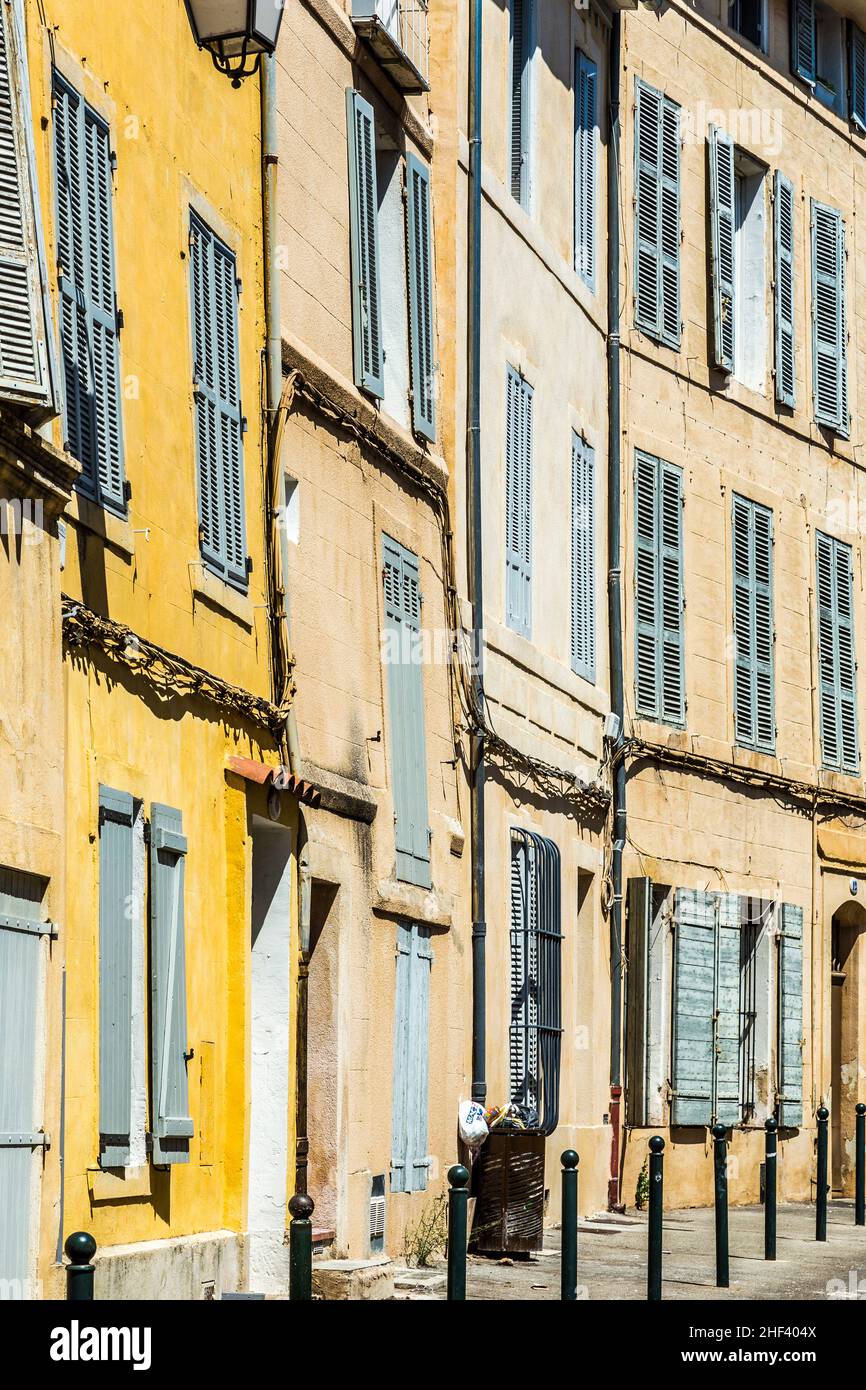 Provence typical city Aix en Provence with old house facade Stock Photo ...