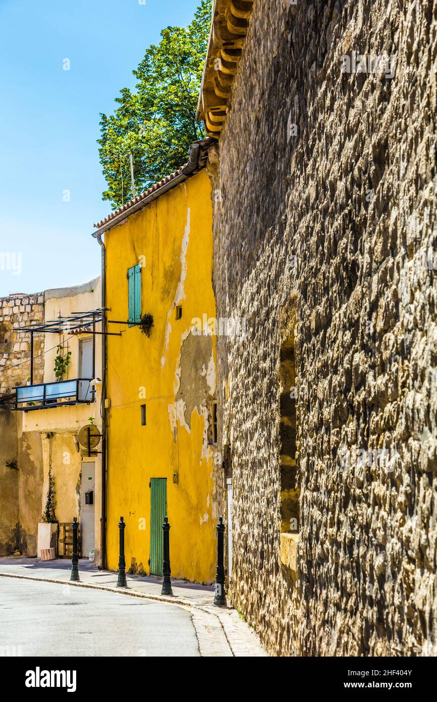 Provence typical city Aix en Provence with old house facade Stock Photo ...