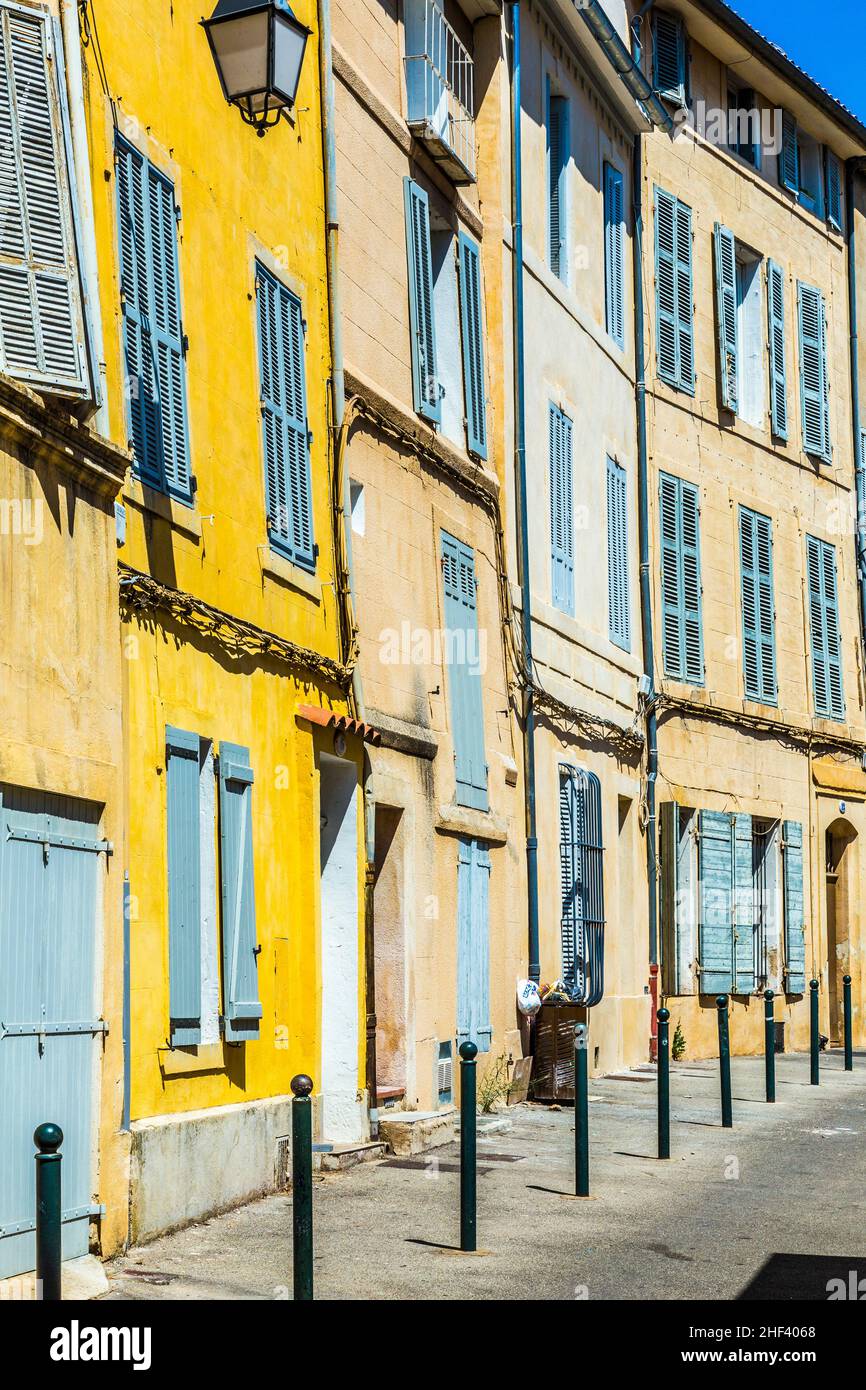 Provence typical city Aix en Provence with old house facade Stock Photo ...