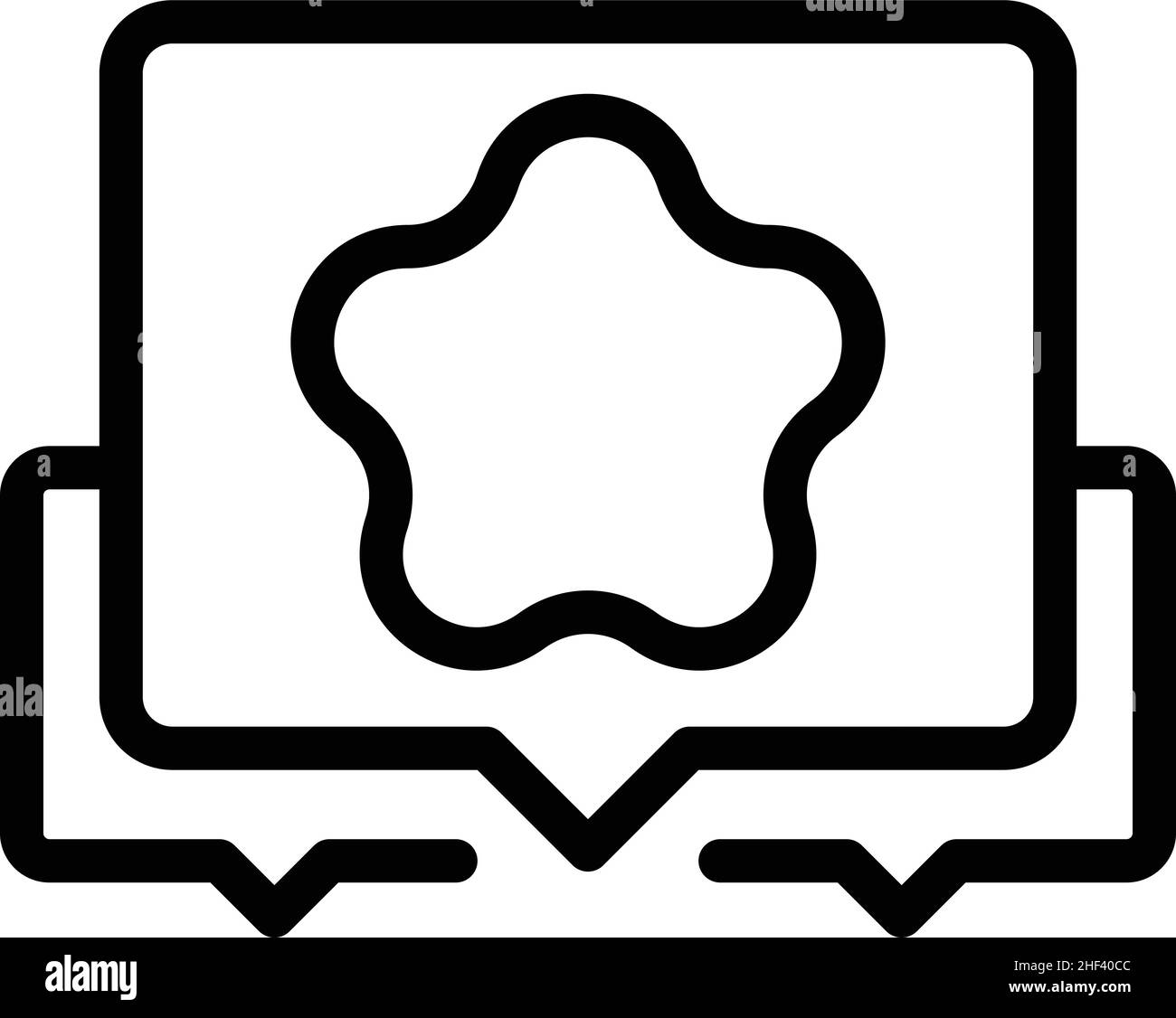 Influence message icon outline vector. Social content. Digital brand ...