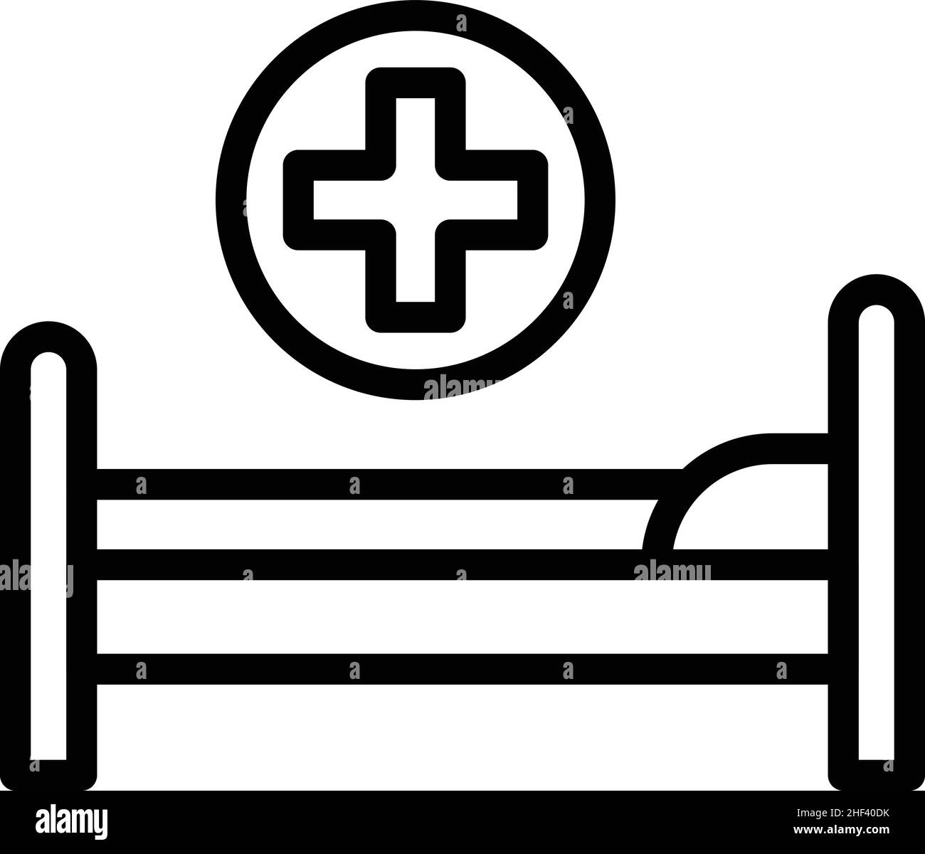 Hospital bed icon outline vector. Medical patient. Doctor treatment ...