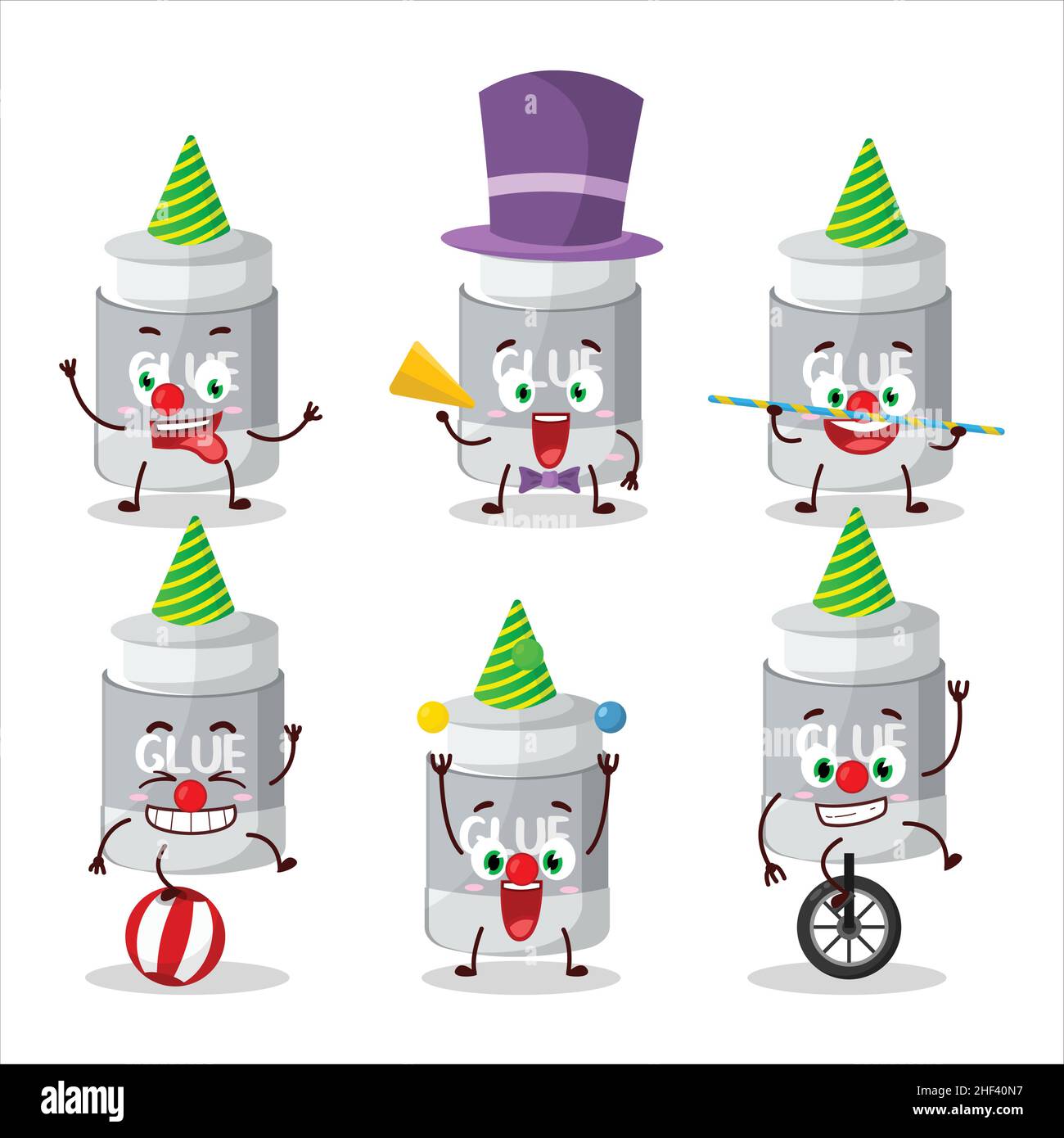 Cartoon character of glue stick with various circus shows. Vector ...