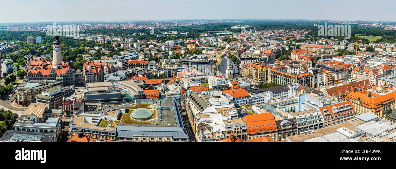 Panoramic view of Leipzig under blue cloudy sky Stock Photo - Alamy