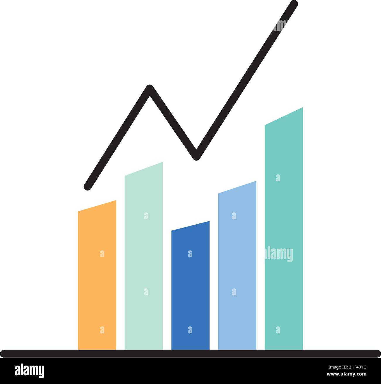 bar chart icon on white background Stock Vector Image & Art - Alamy
