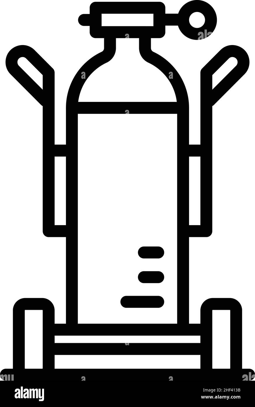 Oxygen tank cart icon outline vector. Portable equipment. Medical ...