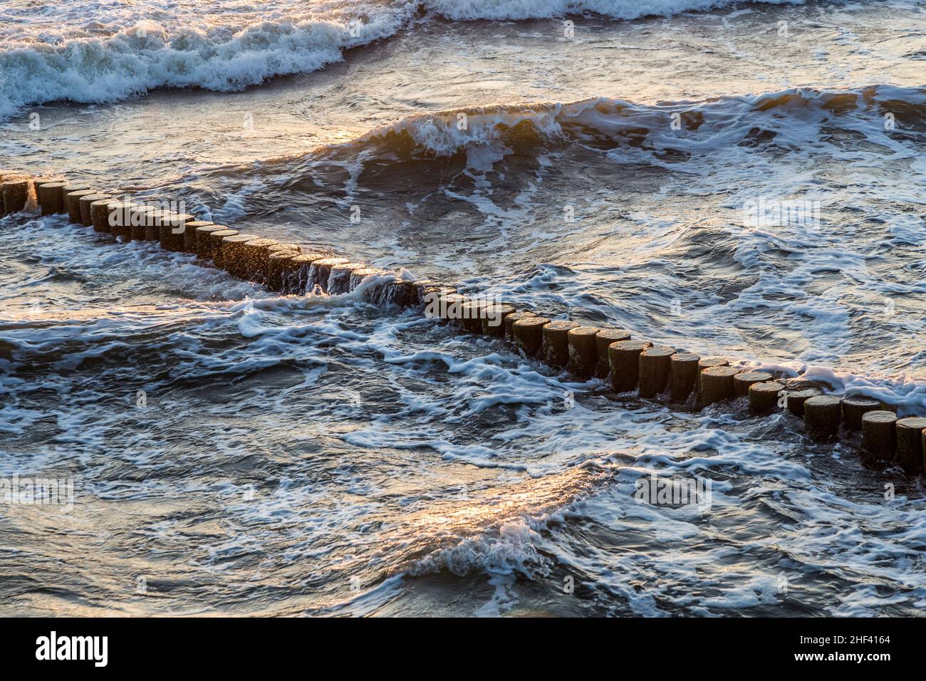 wave breakers at the ocean of the baltic sea Stock Photo - Alamy