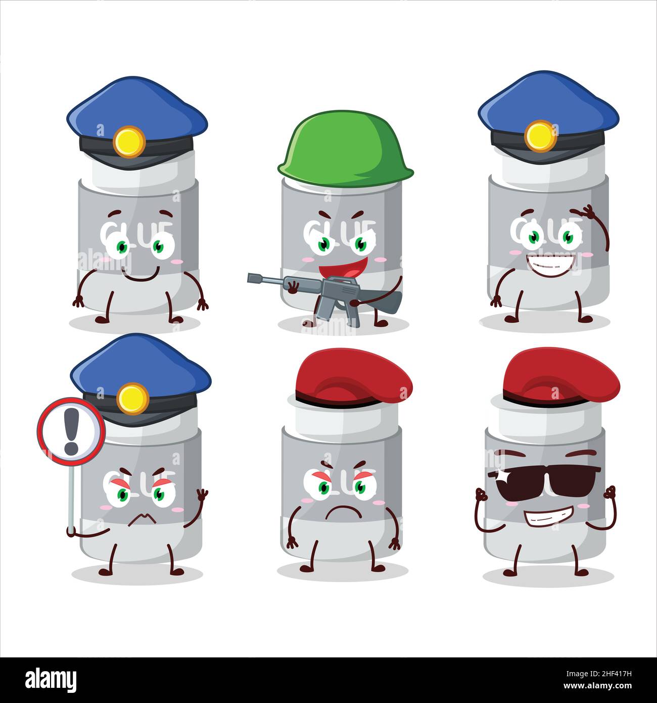 A dedicated Police officer of glue stick mascot design style. Vector ...