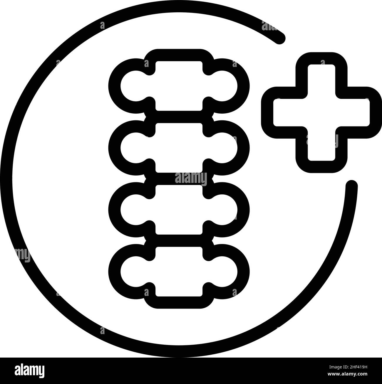 Health spine icon outline vector. Bone chiropractic. Spinal body Stock ...