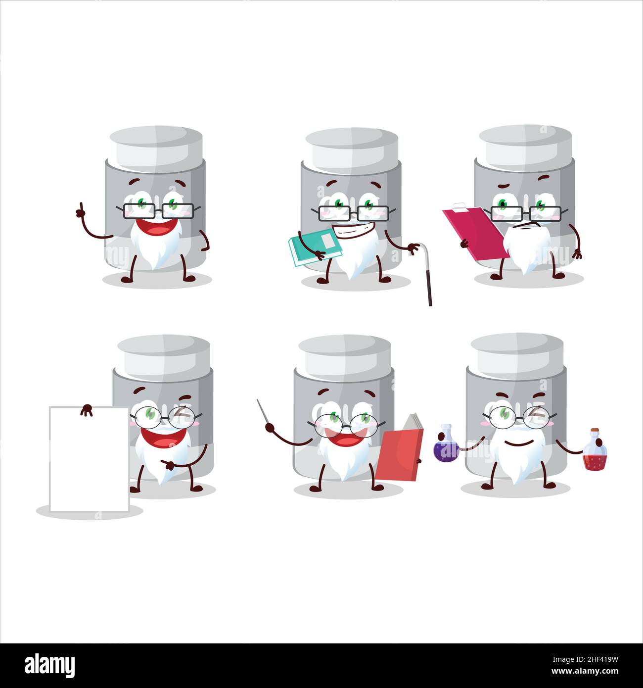 Professor glue stick academic cartoon character working on laboratory ...