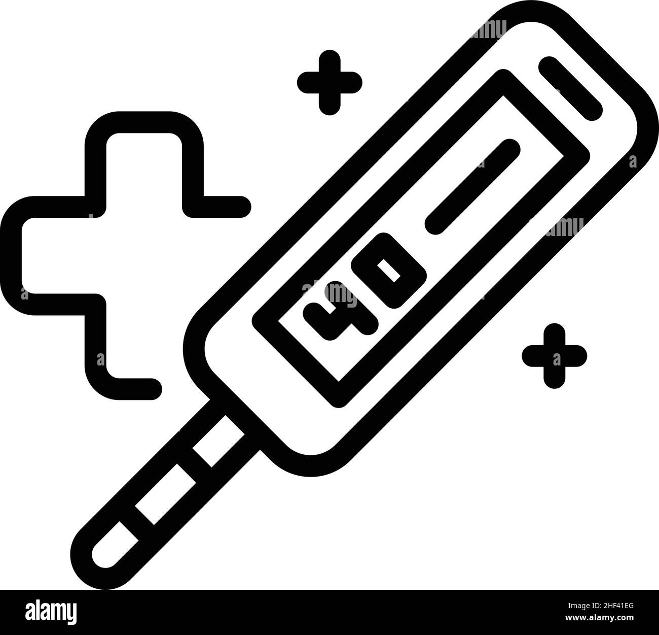 Digital thermometer icon outline vector. Infrared temperature. Medical ...