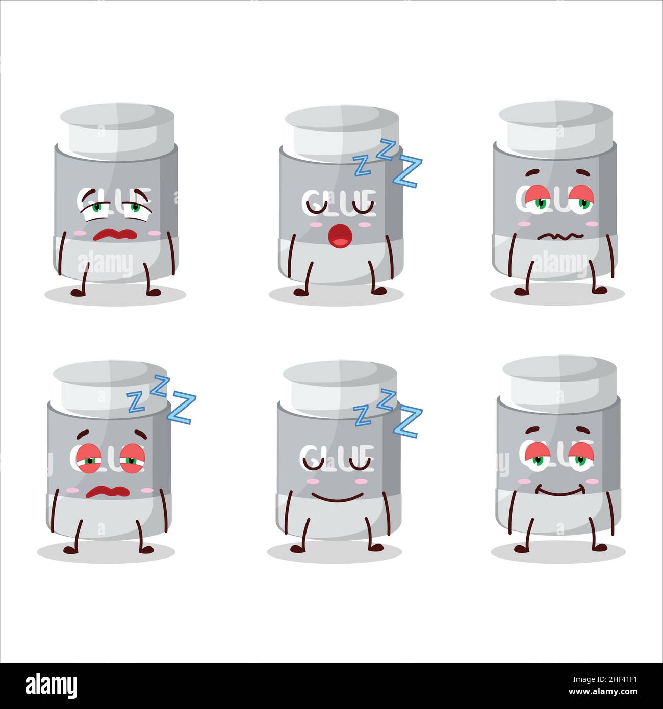 Cartoon character of glue stick with sleepy expression. Vector ...
