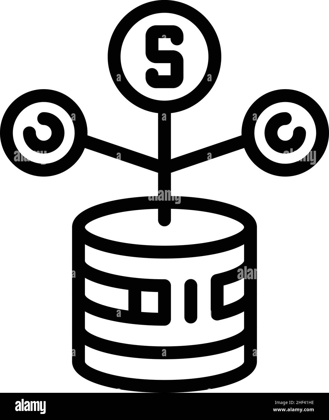 Money income coin icon outline vector. Work job. Freelance laptop Stock ...