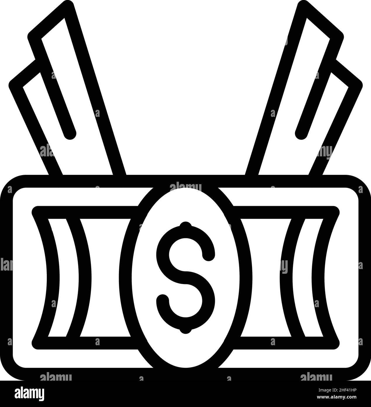 Money income icon outline vector. Passive work. Happy relax Stock ...