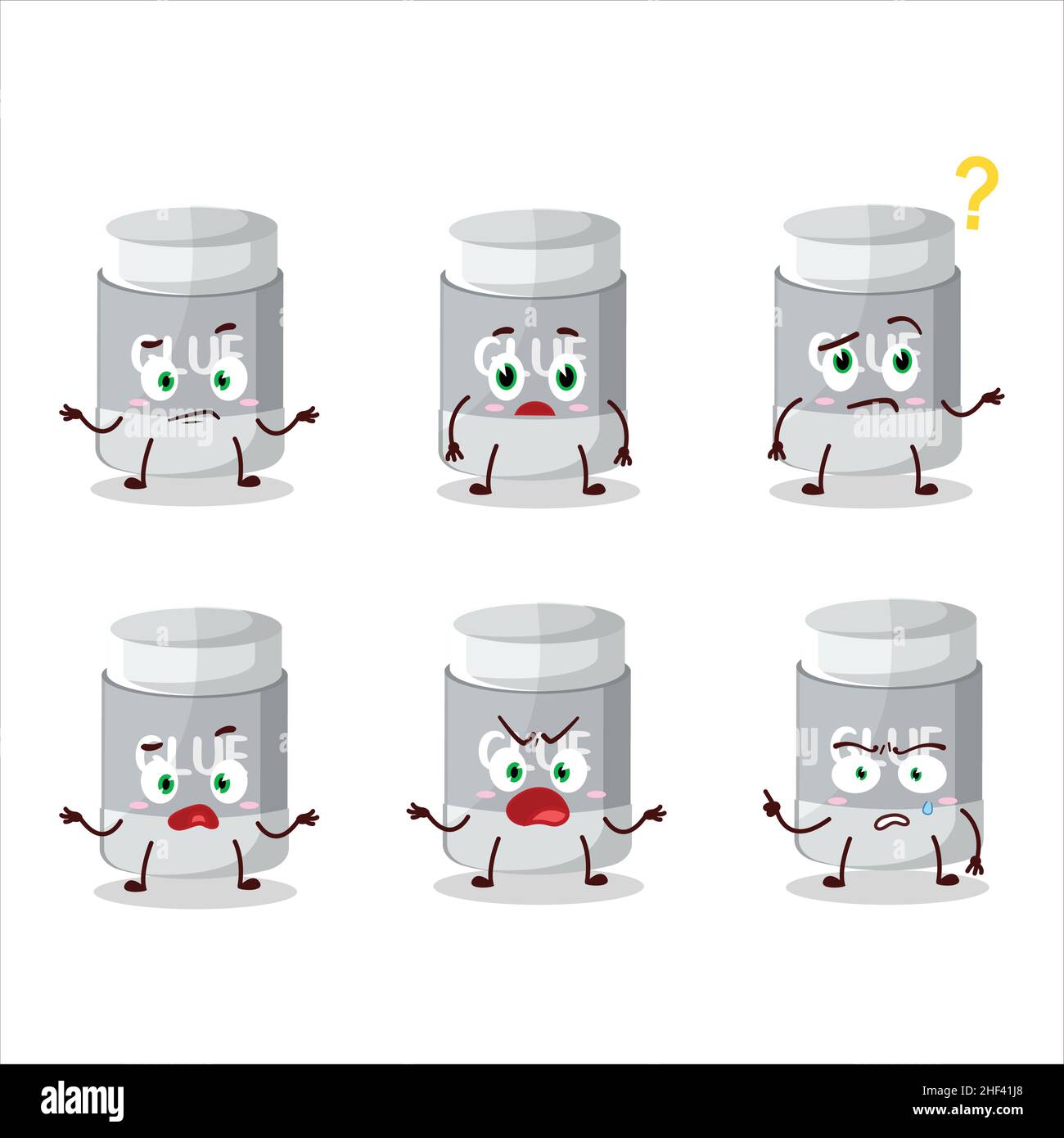 Cartoon character of glue stick with what expression. Vector ...