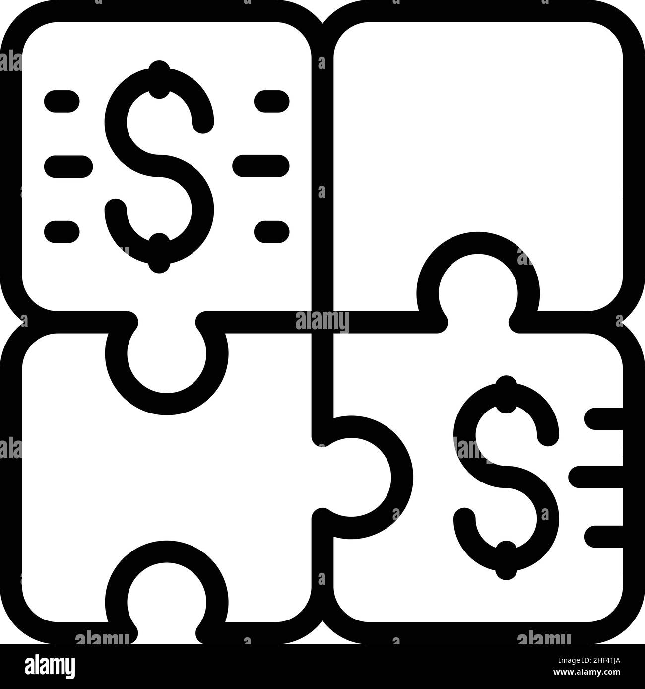 Income puzzle icon outline vector. Passive money. Business computer ...