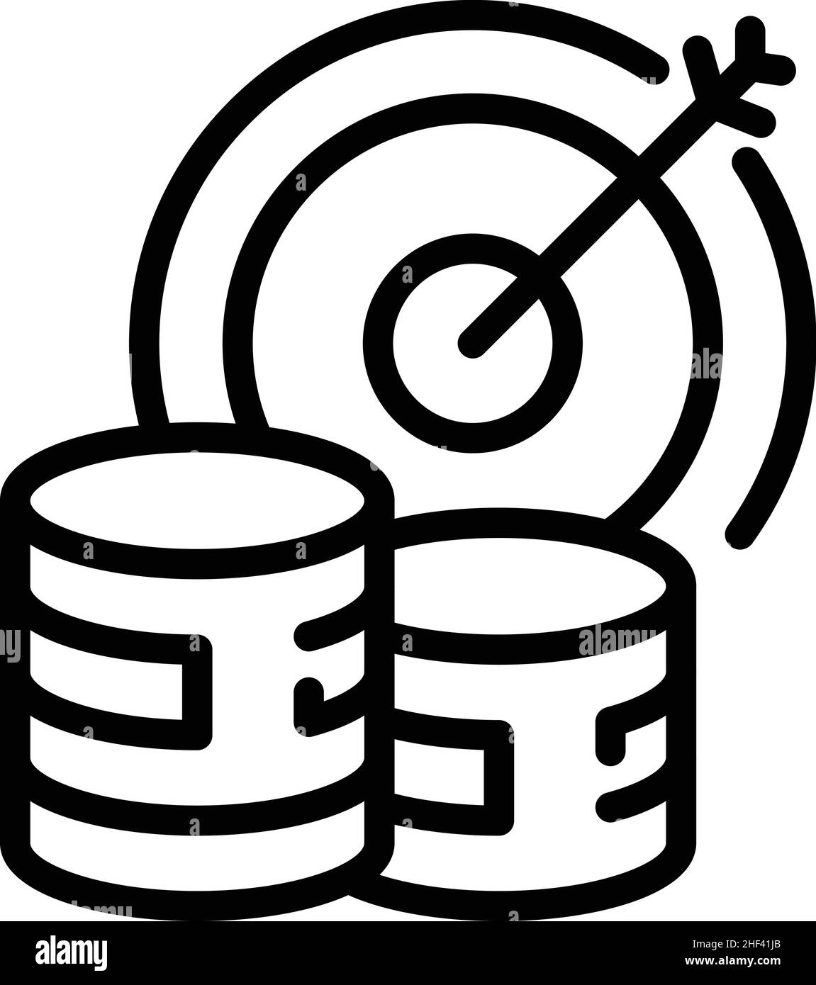 Money target icon outline vector. Passive income. Computer work Stock ...