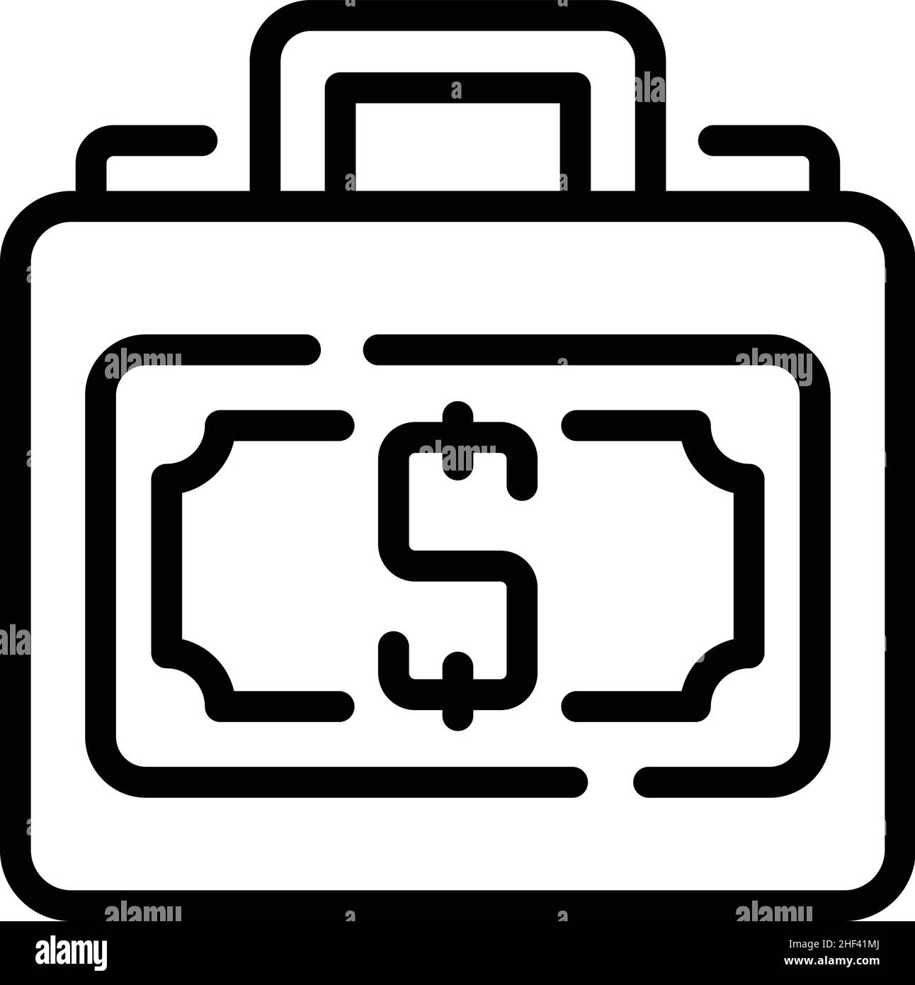 Money briefcase icon outline vector. Passive income. Computer job Stock ...