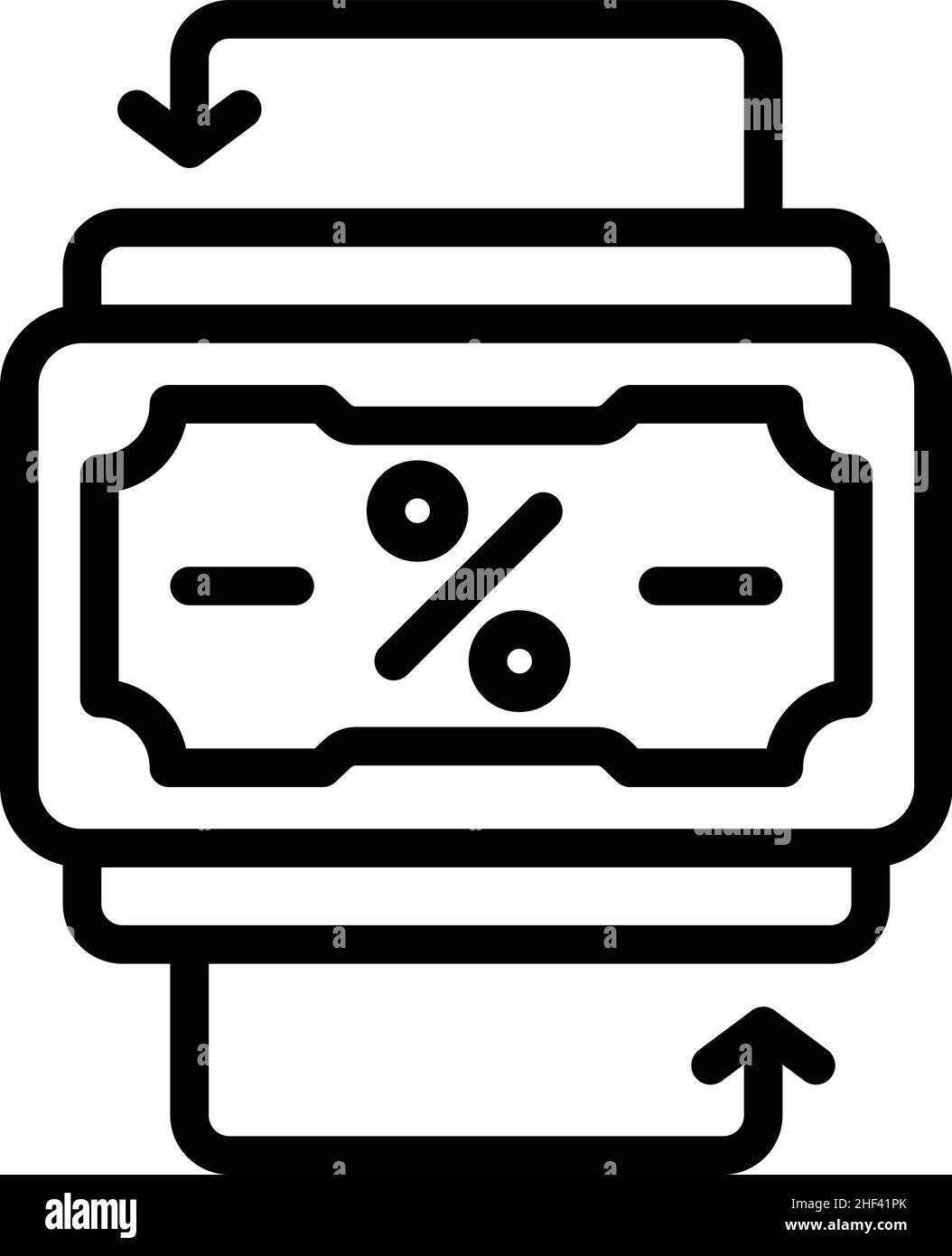 Money percent convert icon outline vector. Passive income. Computer ...