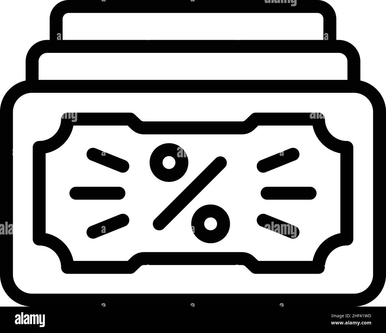 Cash percent icon outline vector. Passive income. Business salary Stock ...