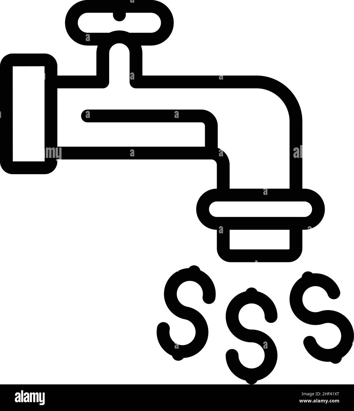 Money water tap icon outline vector. Passive income. Business work ...