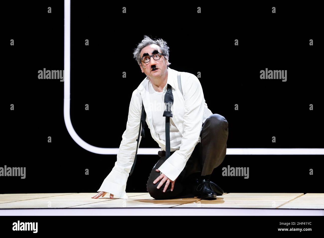 Berlin, Germany. 12th Jan, 2022. Actor Matthias Brandt is on stage in ...