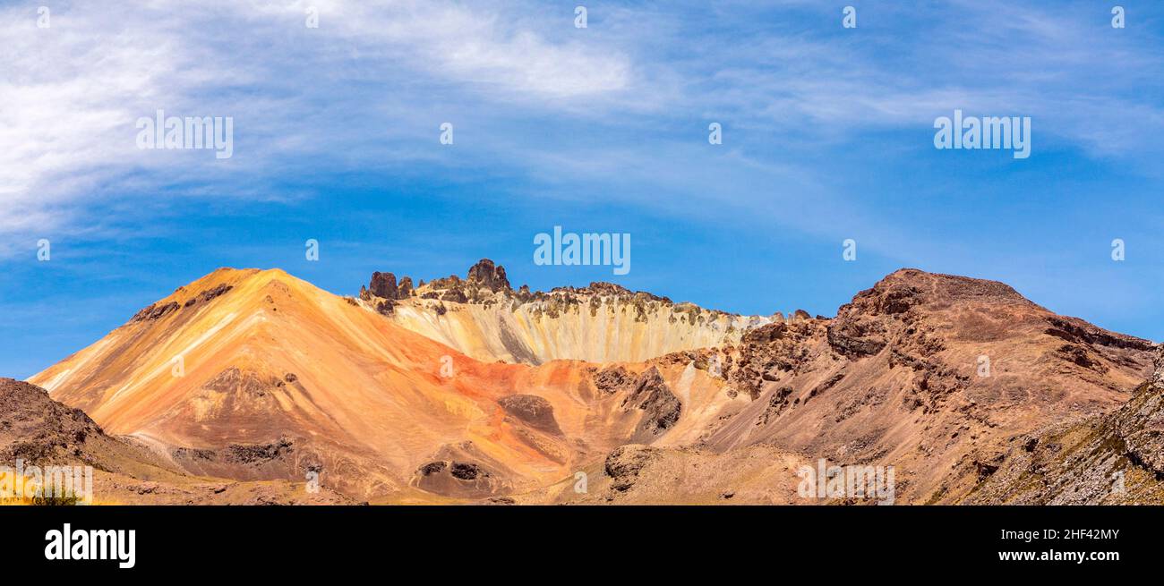 beautiful colorful crater of Volcano Tunupa in Bolivia Stock Photo - Alamy