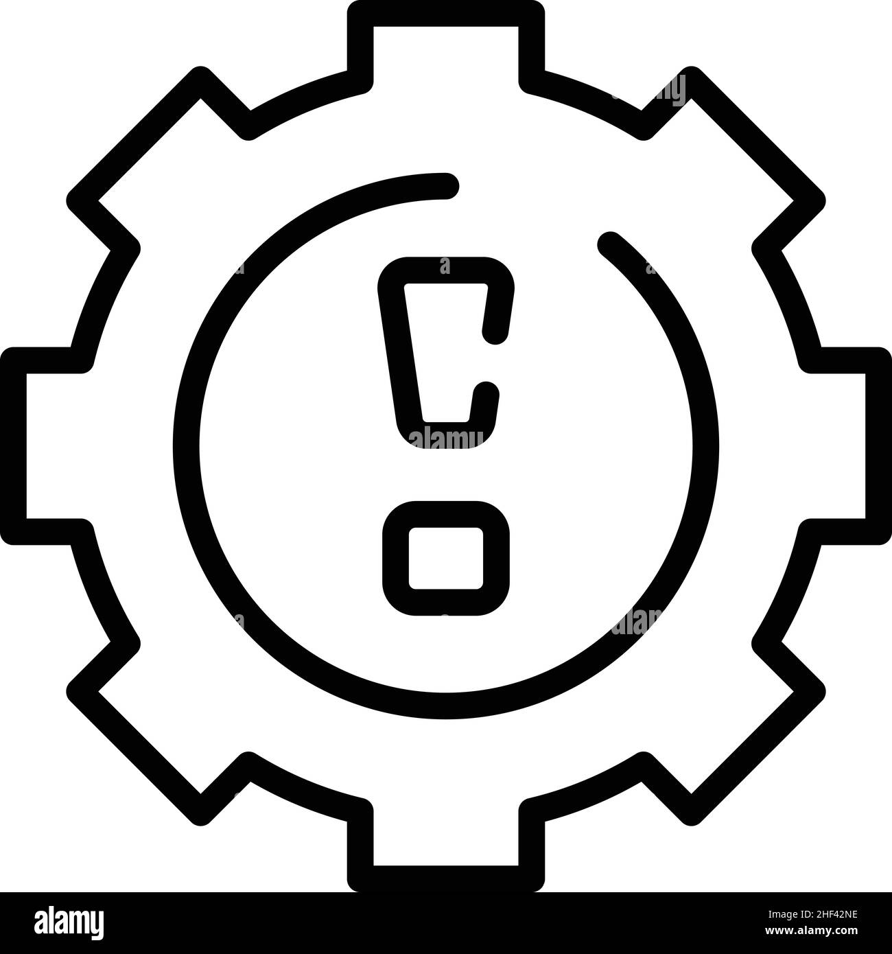 Gear risk plan icon outline vector. Digital strategy. Work control ...