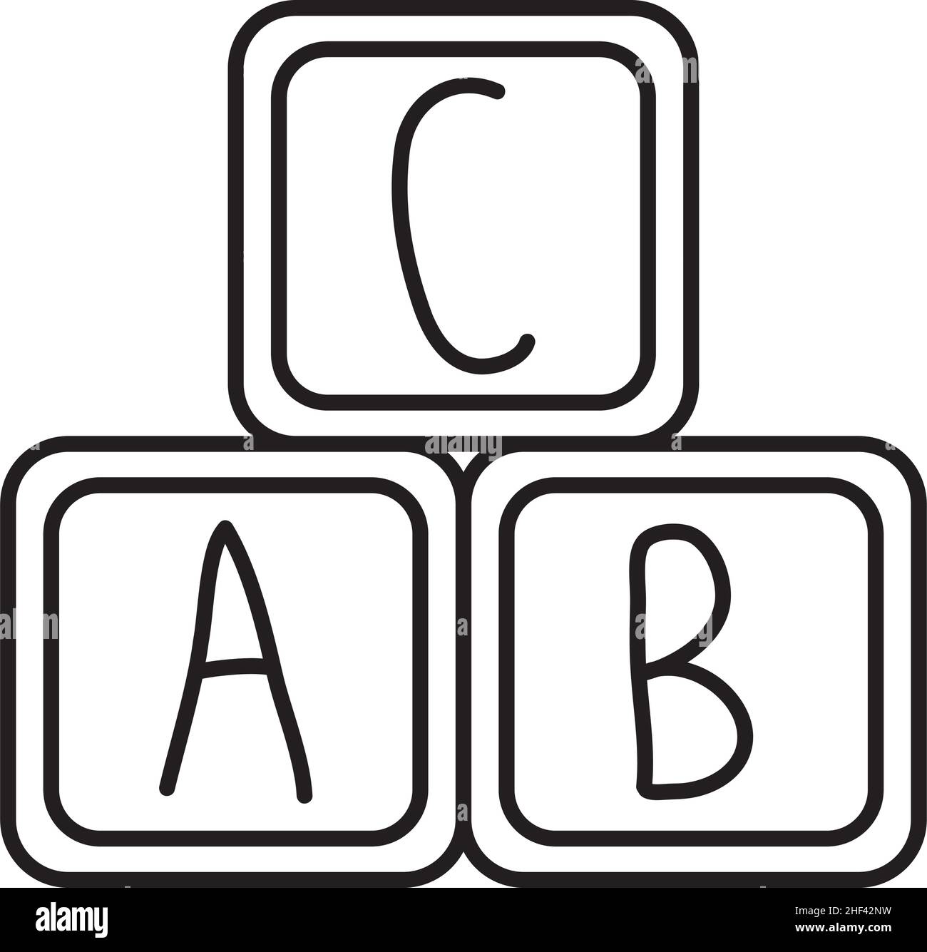 baby blocks icon on white background Stock Vector Image & Art - Alamy