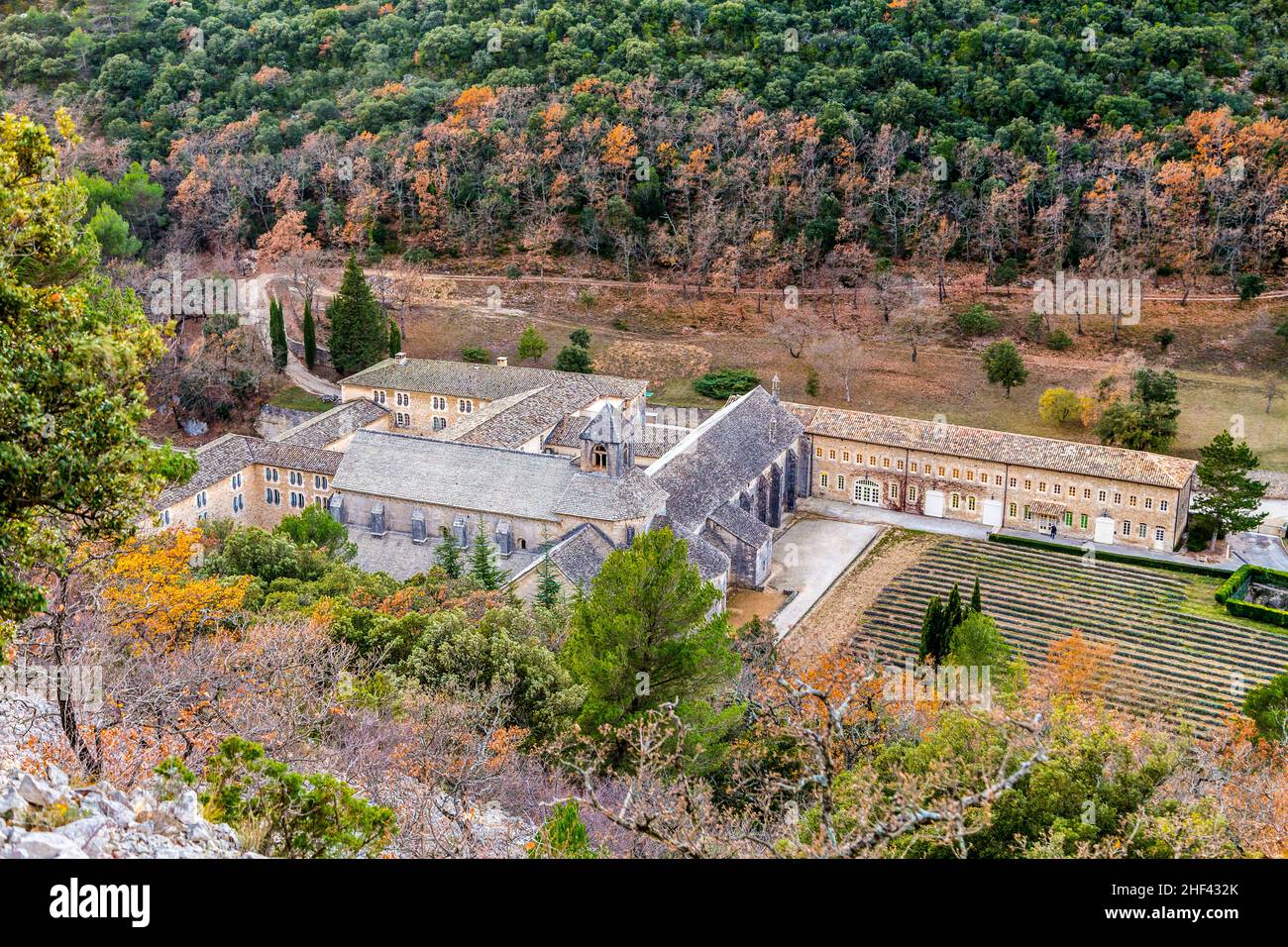 aerial of Senanque abbey in the Provence, France Stock Photo - Alamy