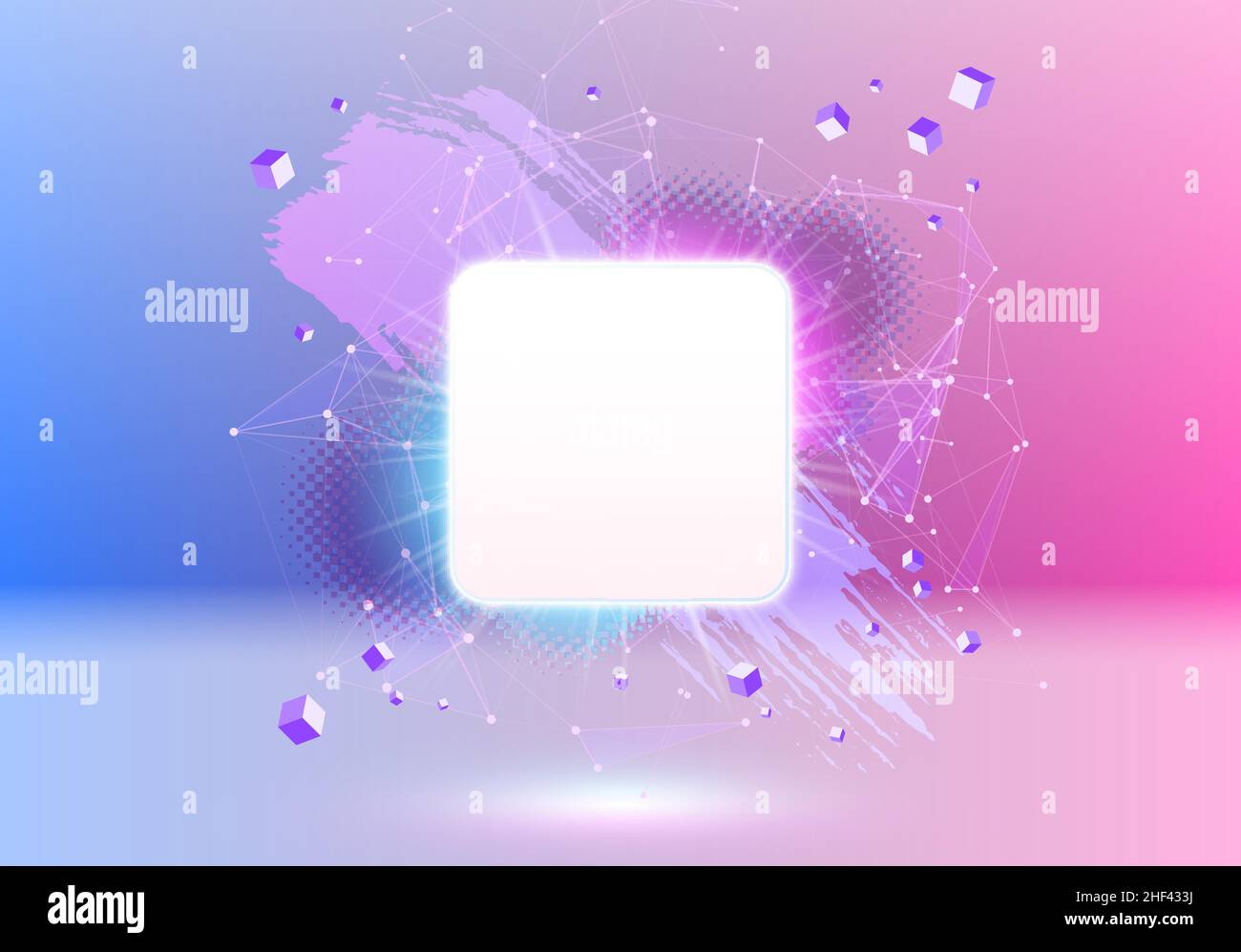 Abstract pink and blue vaporwave styled background with shiny neon ...