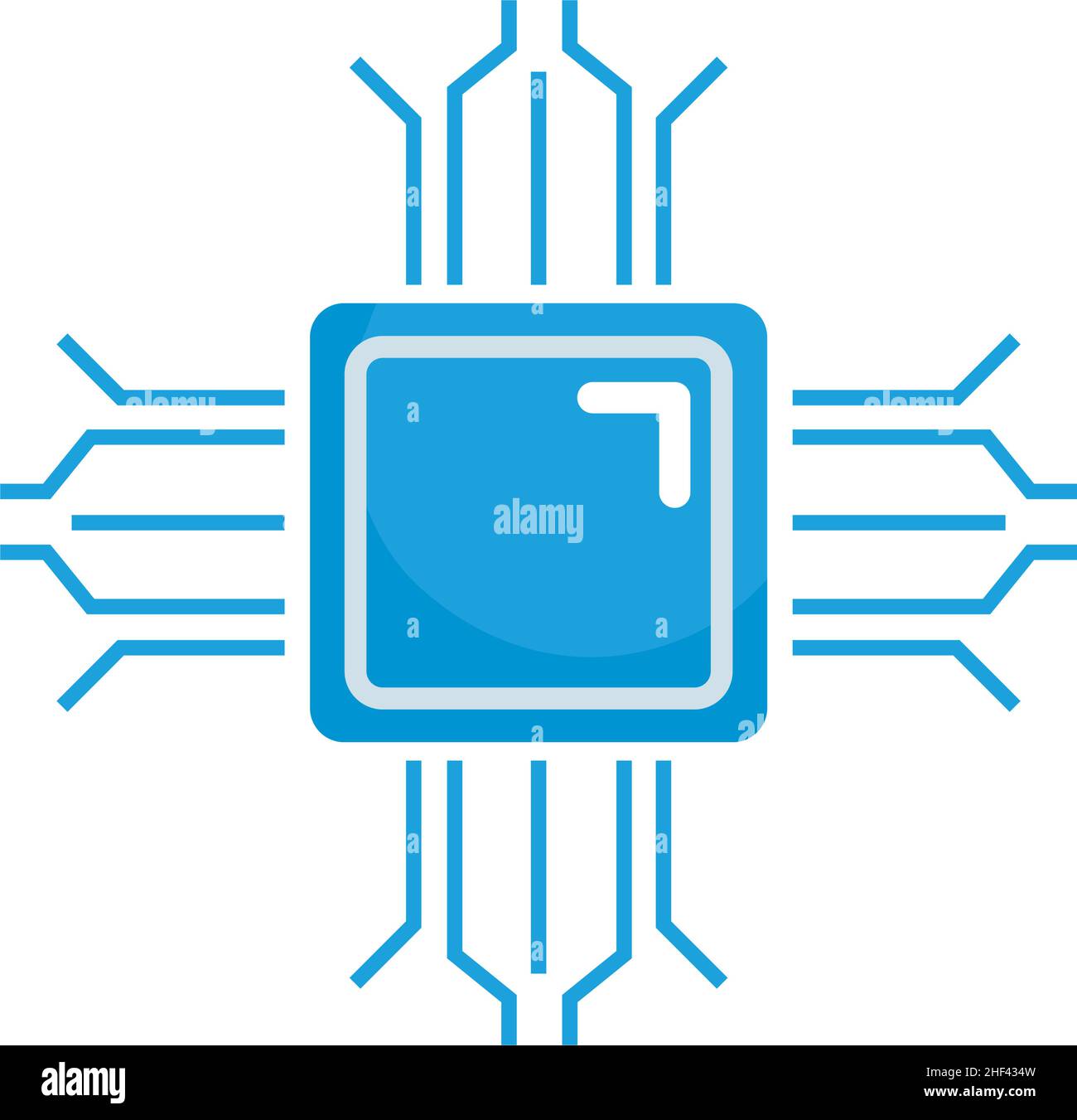 computer chip icon on white background Stock Vector Image & Art - Alamy