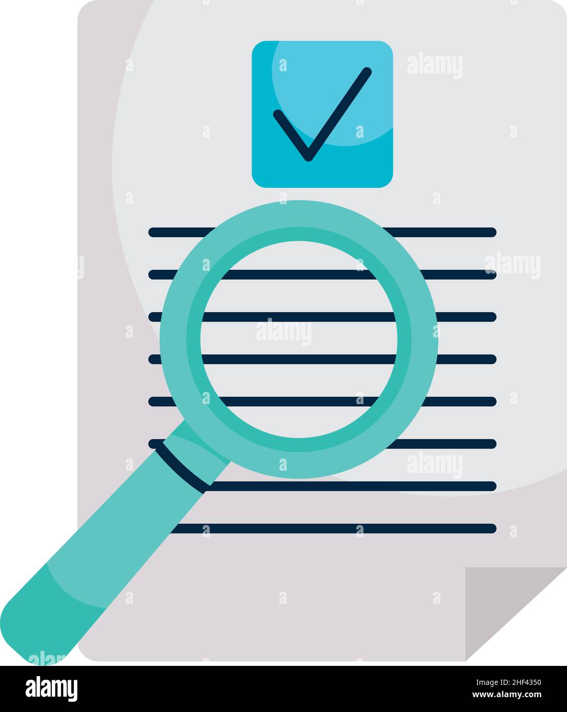 document and magnifying glass icon on white background Stock Vector ...