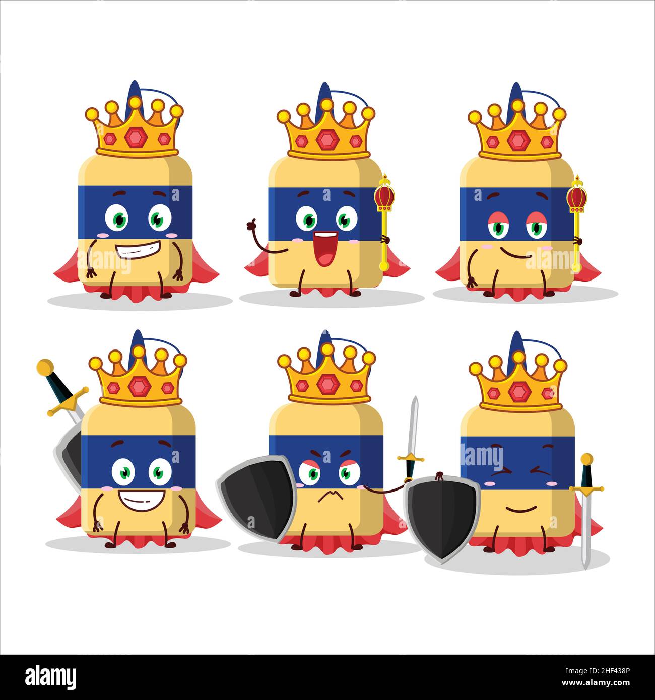 A Charismatic King paper glue cartoon character wearing a gold crown ...