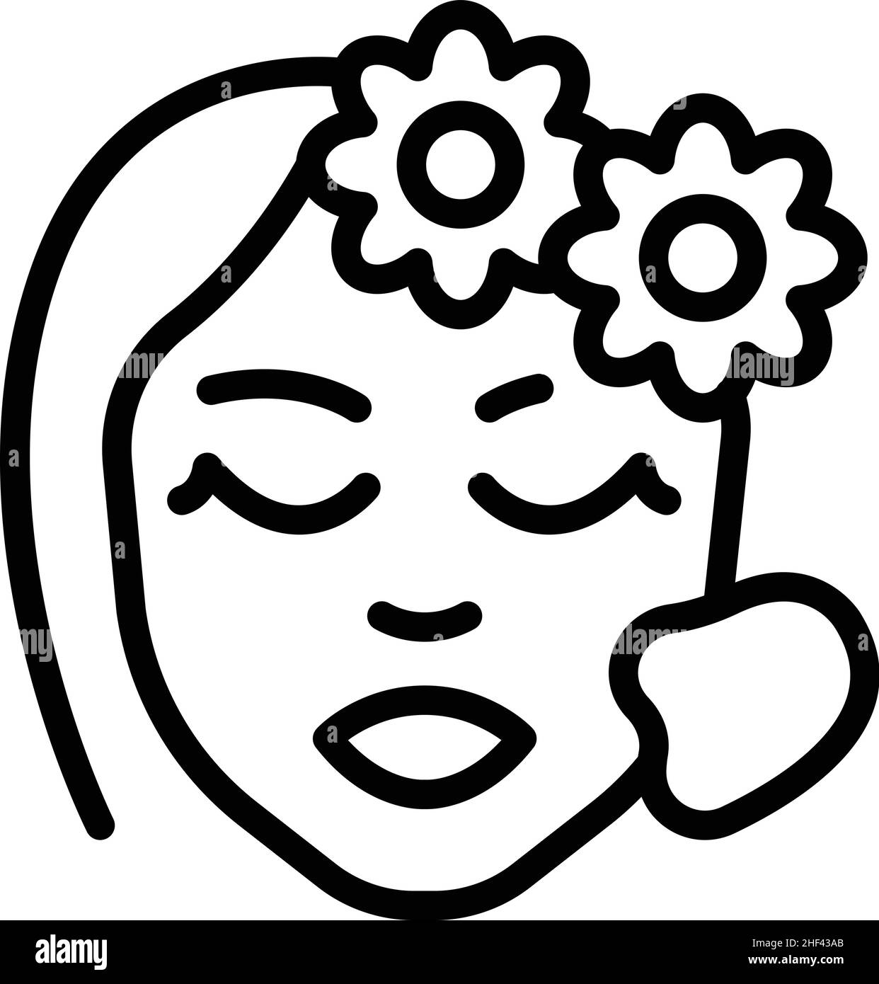 Facial massage icon outline vector. Woman skin. Spa care Stock Vector ...