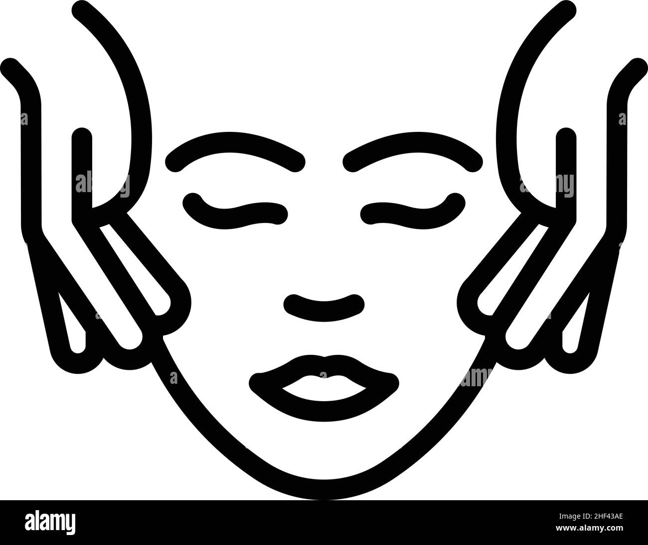 Care facial massage icon outline vector. Face skin. Spa treatment Stock ...