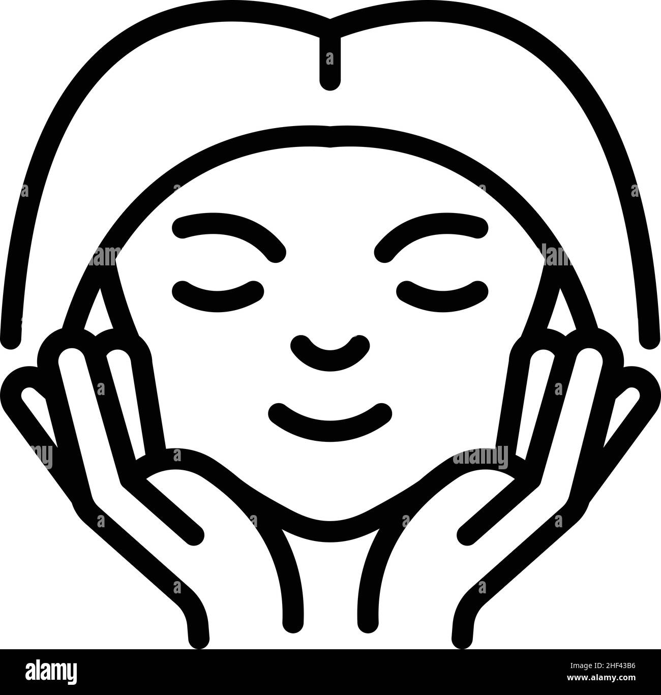 Beauty Facial Massage Icon Outline Vector Face Skin Spa Cream Stock 9886
