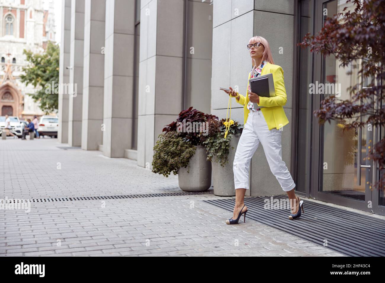 Stylish woman out walking hi-res stock photography and images - Alamy