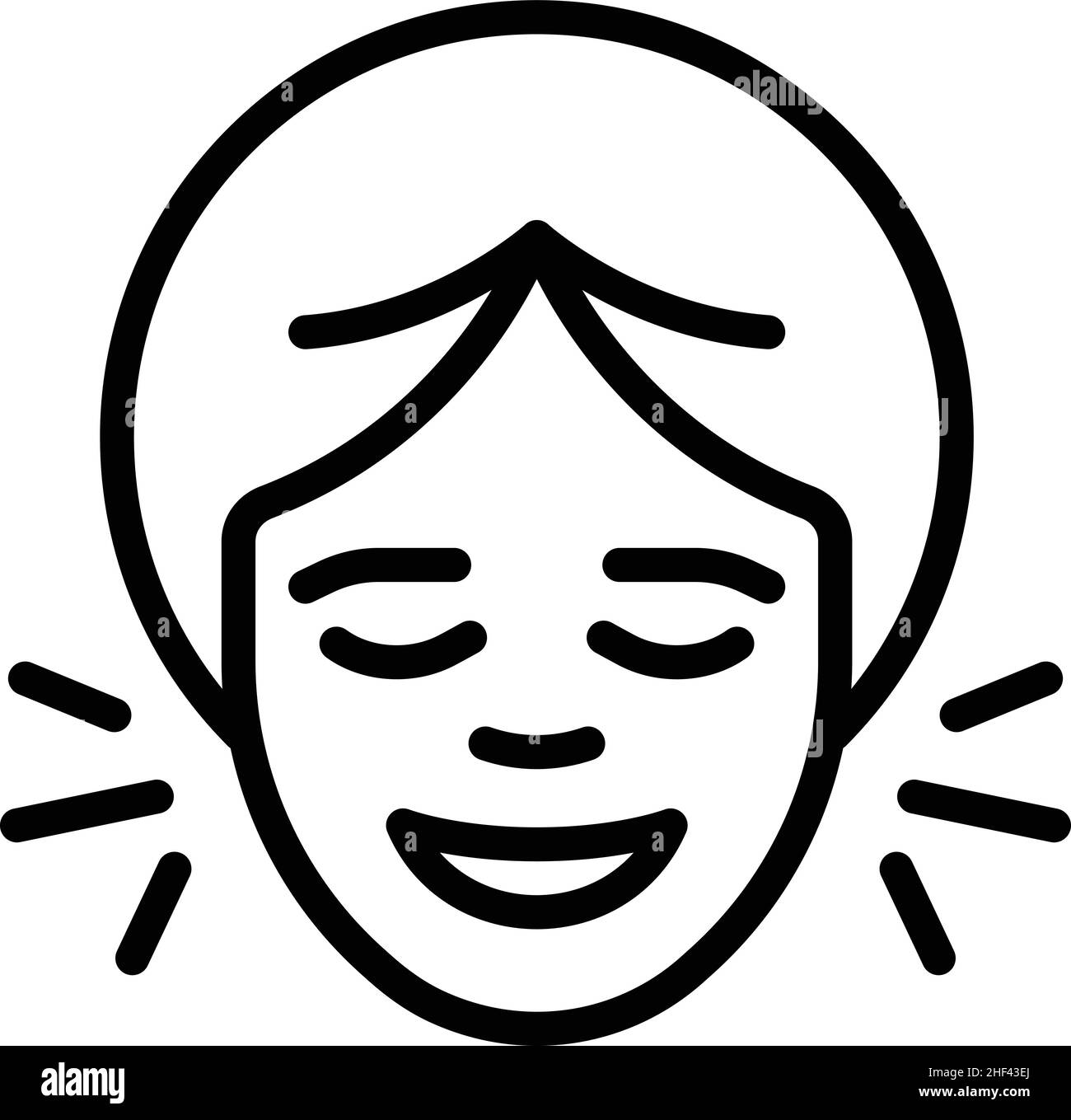 Makeup Face Massage Icon Outline Vector Spa Care Woman Skin Stock