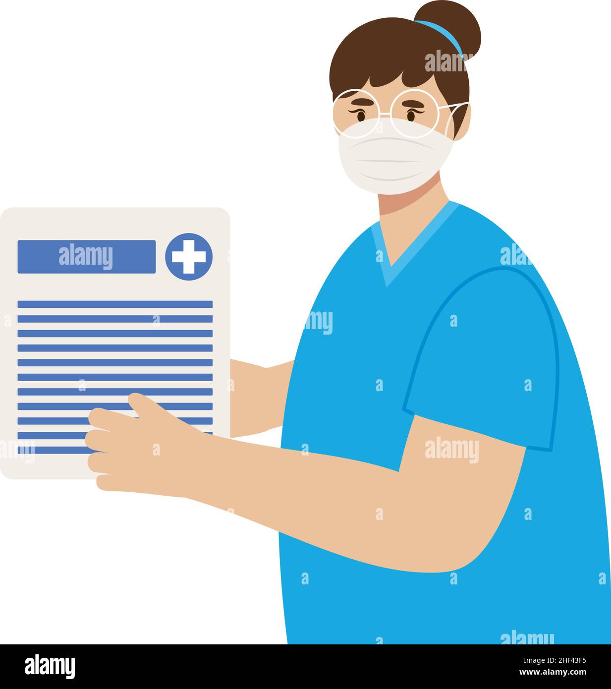 cartoon nurse with medical report Stock Vector Image & Art - Alamy
