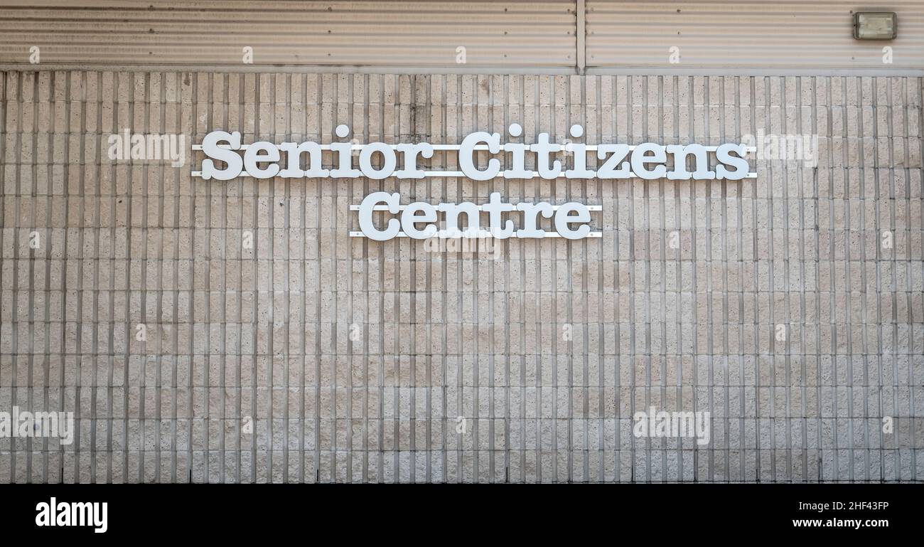 senior citizens centre sign outside facility in Mackay city, north ...