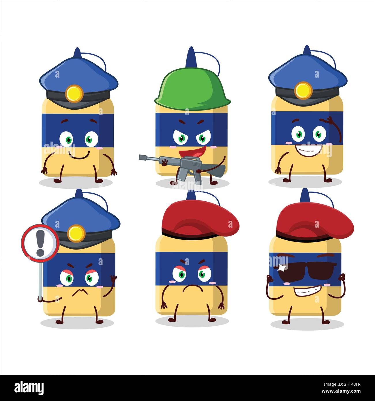 A dedicated Police officer of paper glue mascot design style. Vector ...