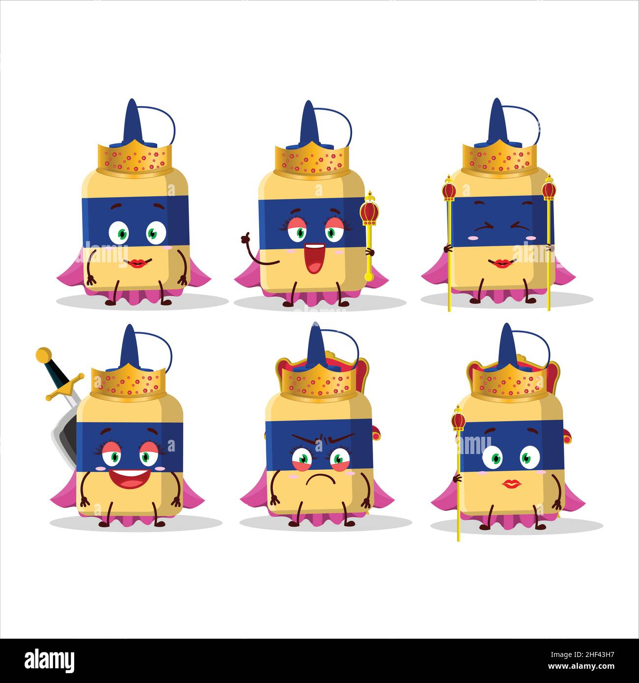 Queen and her magic clothes cartoon of paper glue wearing tiara. Vector ...