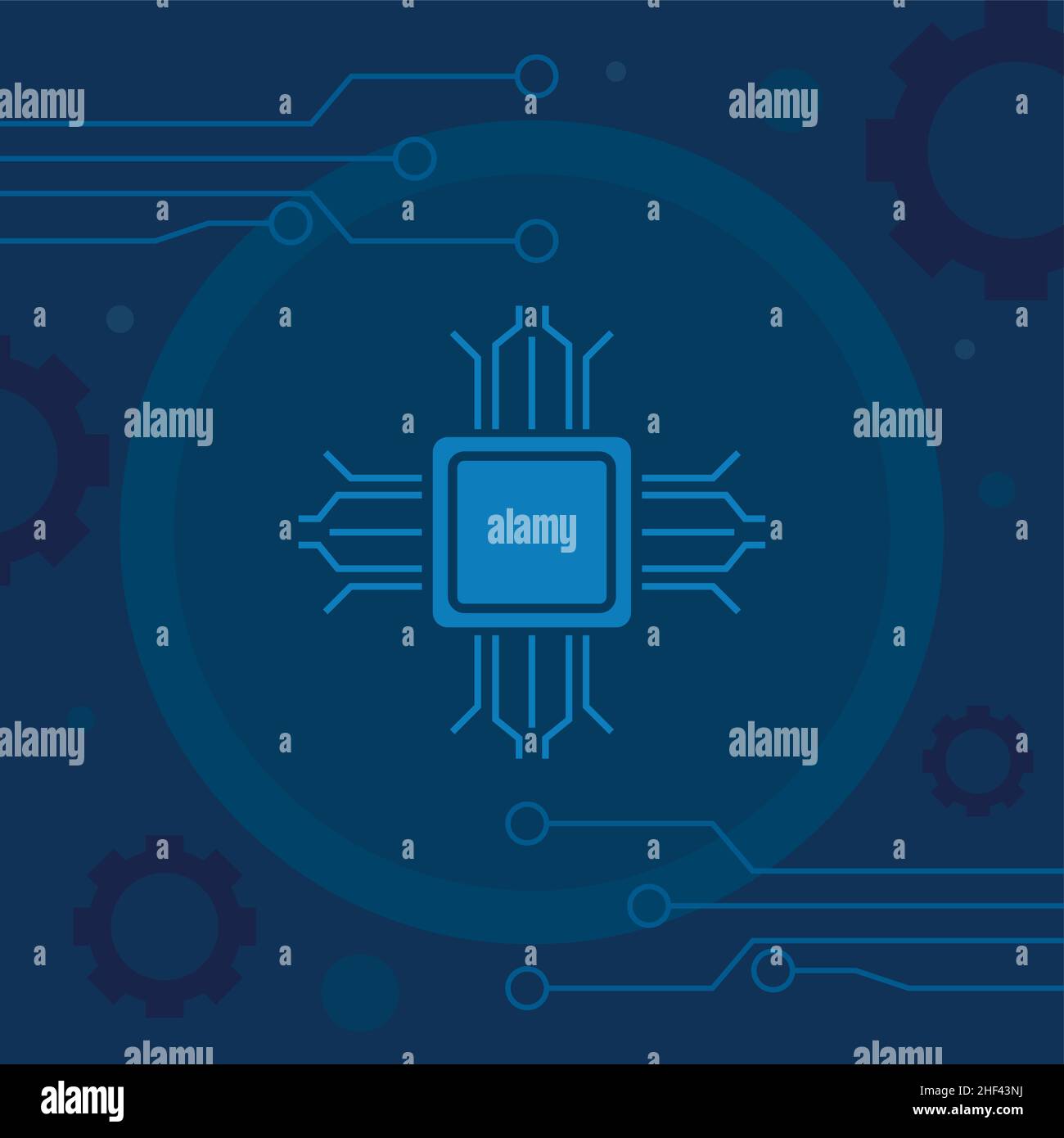 computer chip illustration with gear wheels Stock Vector Image & Art ...